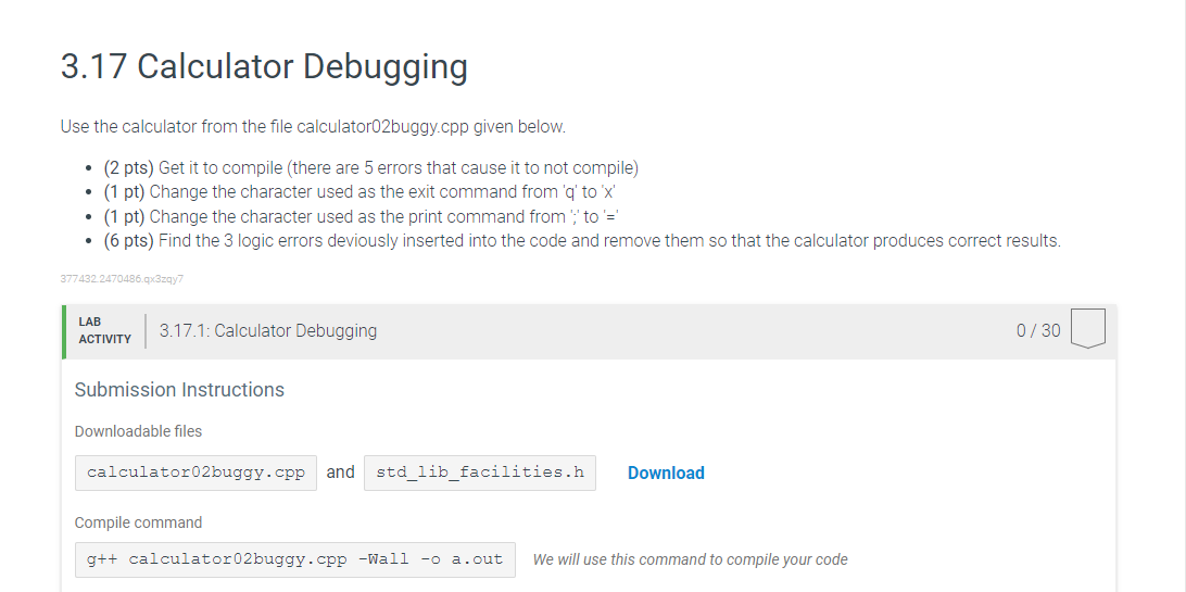 3.17 Calculator Debugging Use the calculator from the | Chegg.com