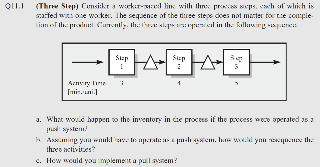 Solved (Three Step) Consider a worker-paced line with three | Chegg.com Solved (Three Step) Consider a worker-paced line with three | Chegg.com