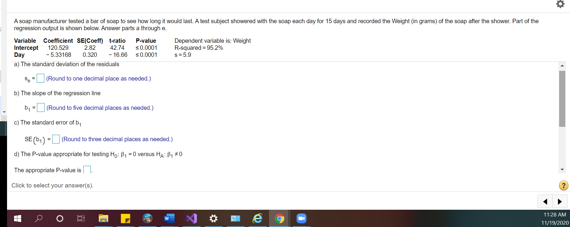 Solved 1)reject or fail to reject null hyp? standard error | Chegg.com