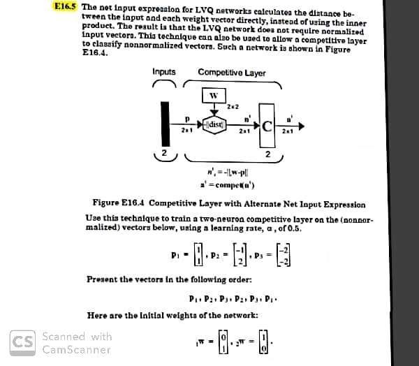 E16.5 The net input expression for LV networks | Chegg.com