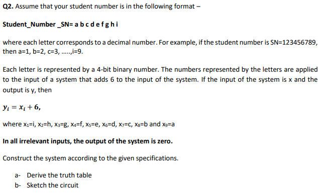 Solved Q2. Assume that your student number is in the | Chegg.com