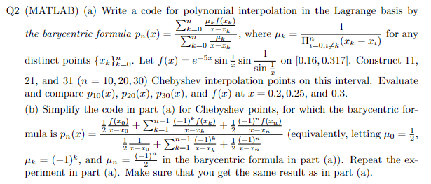 Solved 22 (MATLAB) (a) Write a code for polynomial | Chegg.com