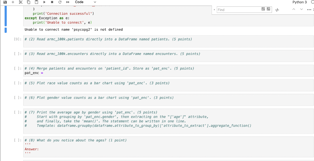 Solved a + Code Python 3 0 Find -- ...X [5]: # (2) Define | Chegg.com