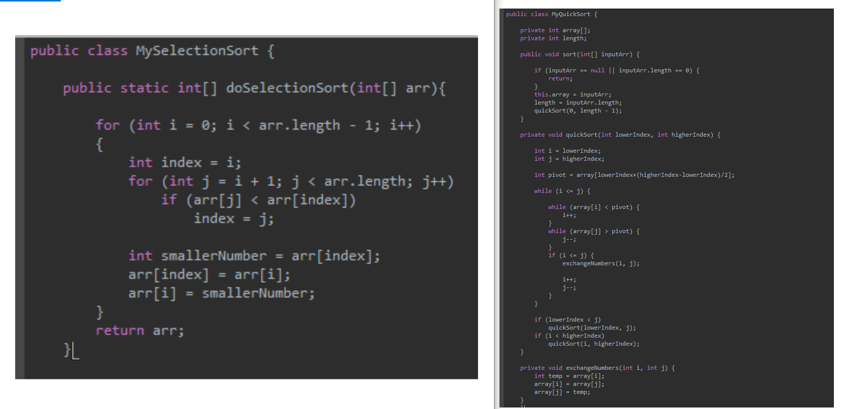 Solved Use this Quick Sort and selection implementations | Chegg.com