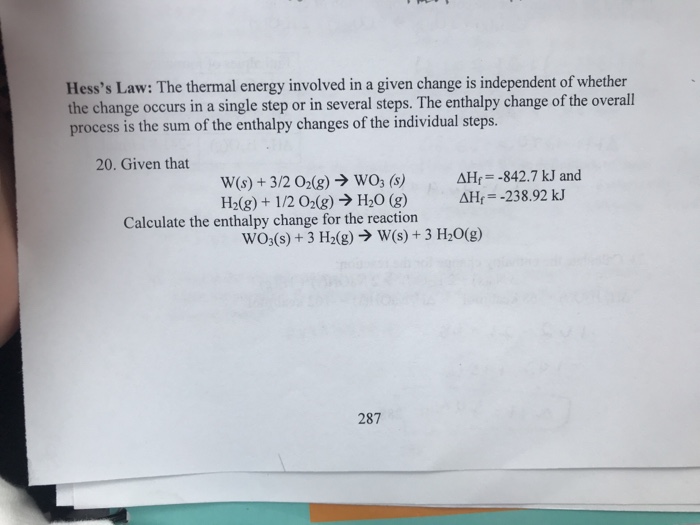 Solved Hess's Law: The thermal energy involved in a given | Chegg.com