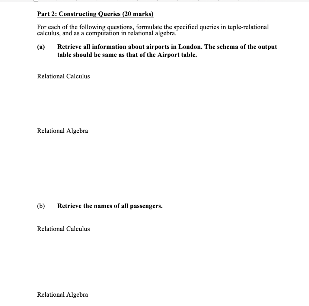 Solved Section 3 – Relational Calculus and Algebra (35 | Chegg.com