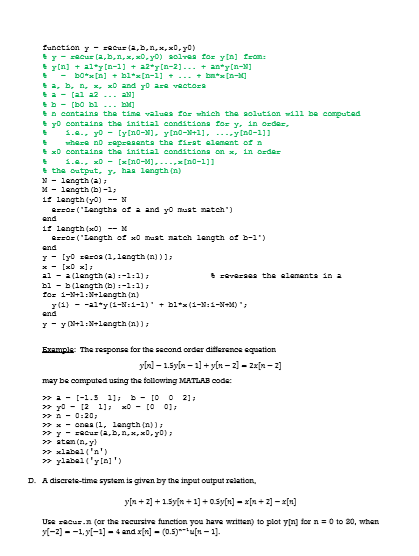 Solved 1. Solution of Linear, Constant Coefficient | Chegg.com