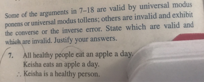 Solved Some of the arguments in 7-18 are valid by universal | Chegg.com