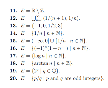 Solved Problem I For each of the following sets ECR | Chegg.com