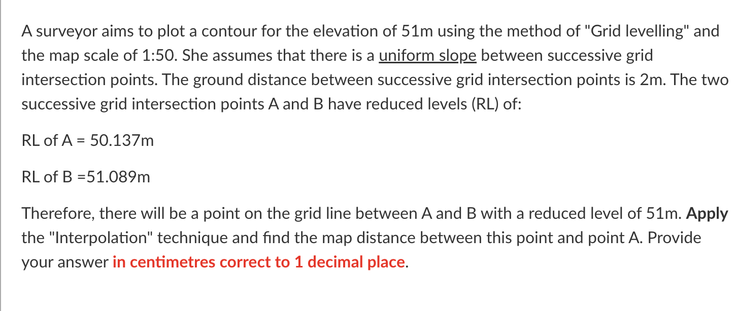 A surveyor aims to plot a contour for the elevation | Chegg.com
