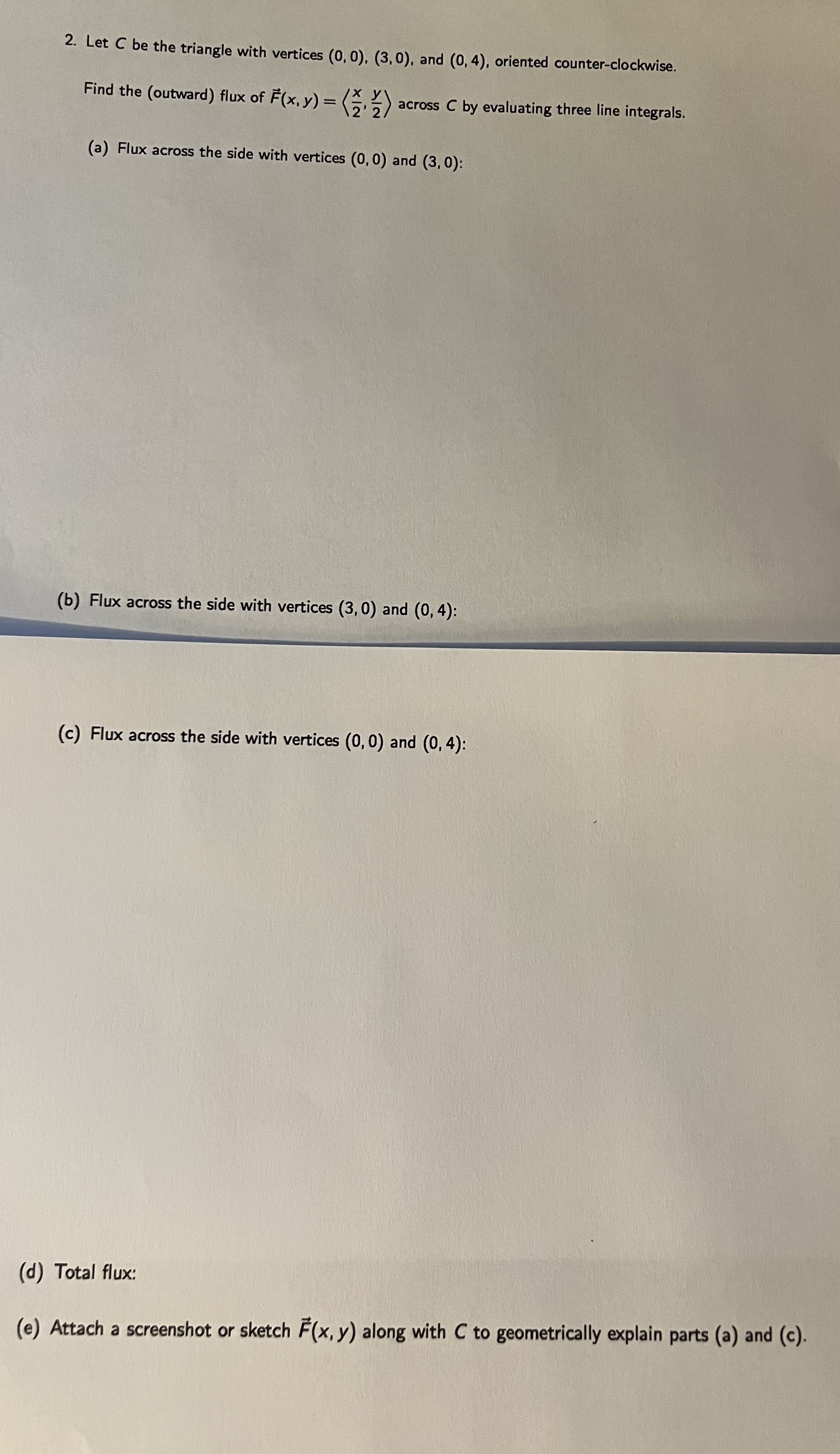 Solved 2. Let C be the triangle with vertices (0,0),(3,0), | Chegg.com