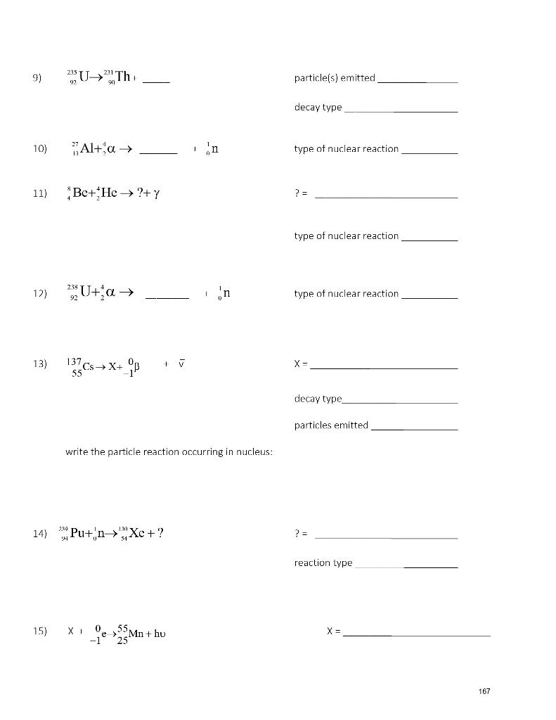 Solved Nuclear Chemistry and also Particle Reaction Equation | Chegg.com