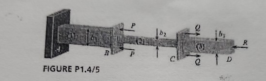 Solved P1.4 Three solid bars, each with square cross | Chegg.com