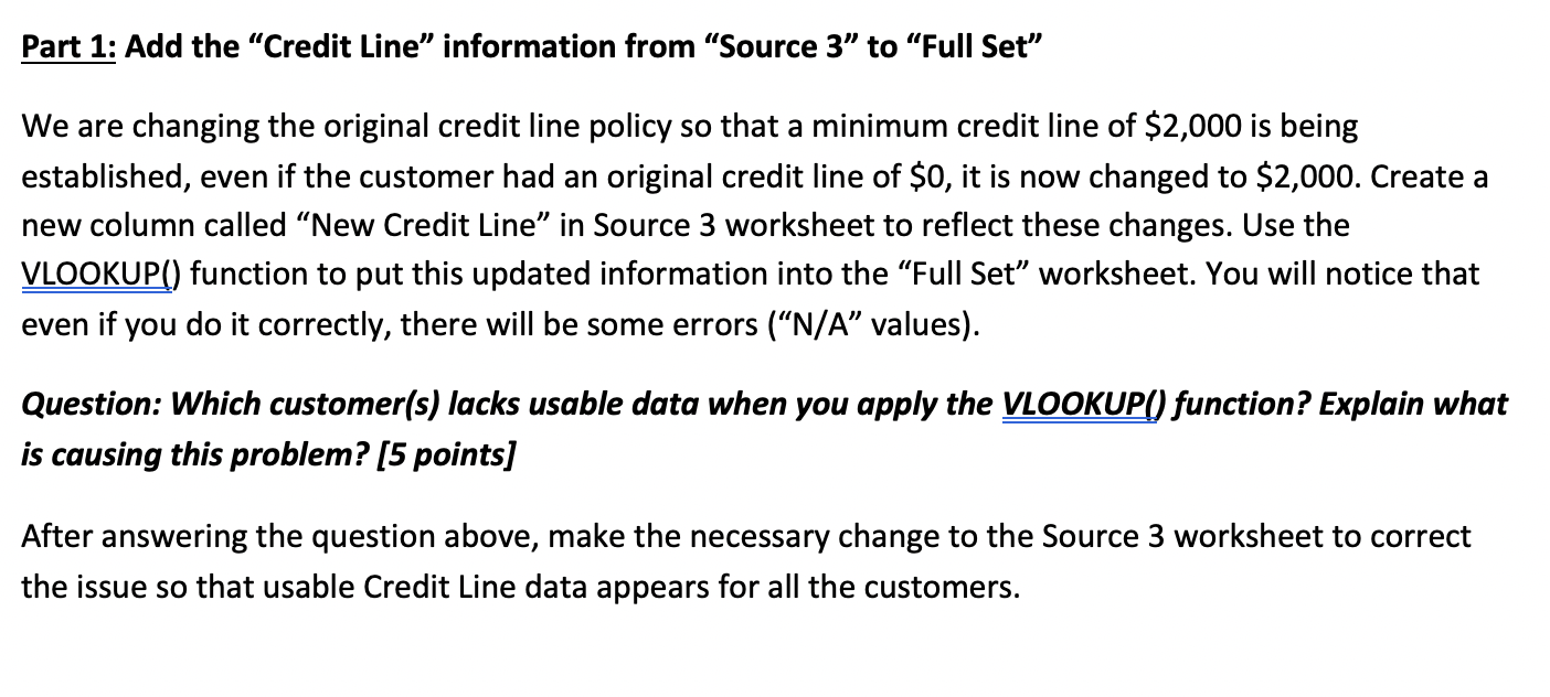 Part 1: Add the “Credit Line” information from | Chegg.com