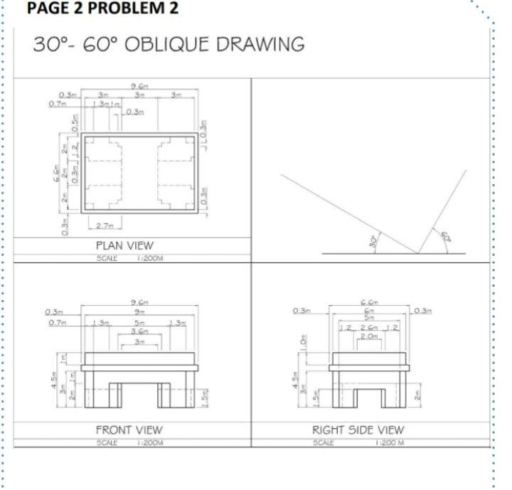 Solved Instructions Page 1 • Given 2 sets of orthographic | Chegg.com