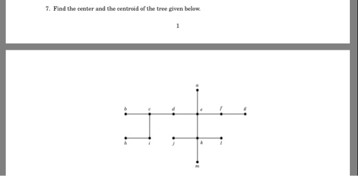 Solved 7. Find the center and the centroid of the tree given | Chegg.com
