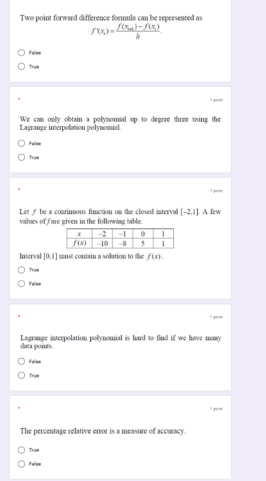 Solved Two point forward difference formula can be | Chegg.com
