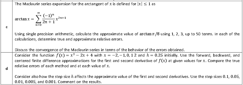 The Maclaurin series expansion for the arctangent of | Chegg.com