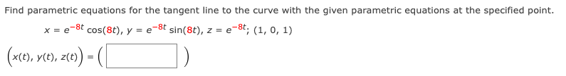 Solved Find parametric equations for the tangent line to the | Chegg.com