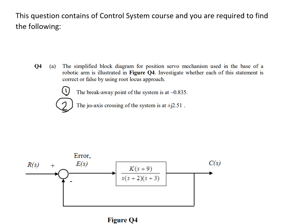 Solved This question contains of Control System course and | Chegg.com