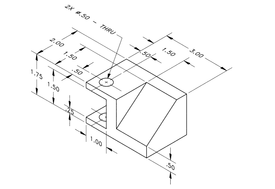 Solved Create an orthographic projection of the following | Chegg.com