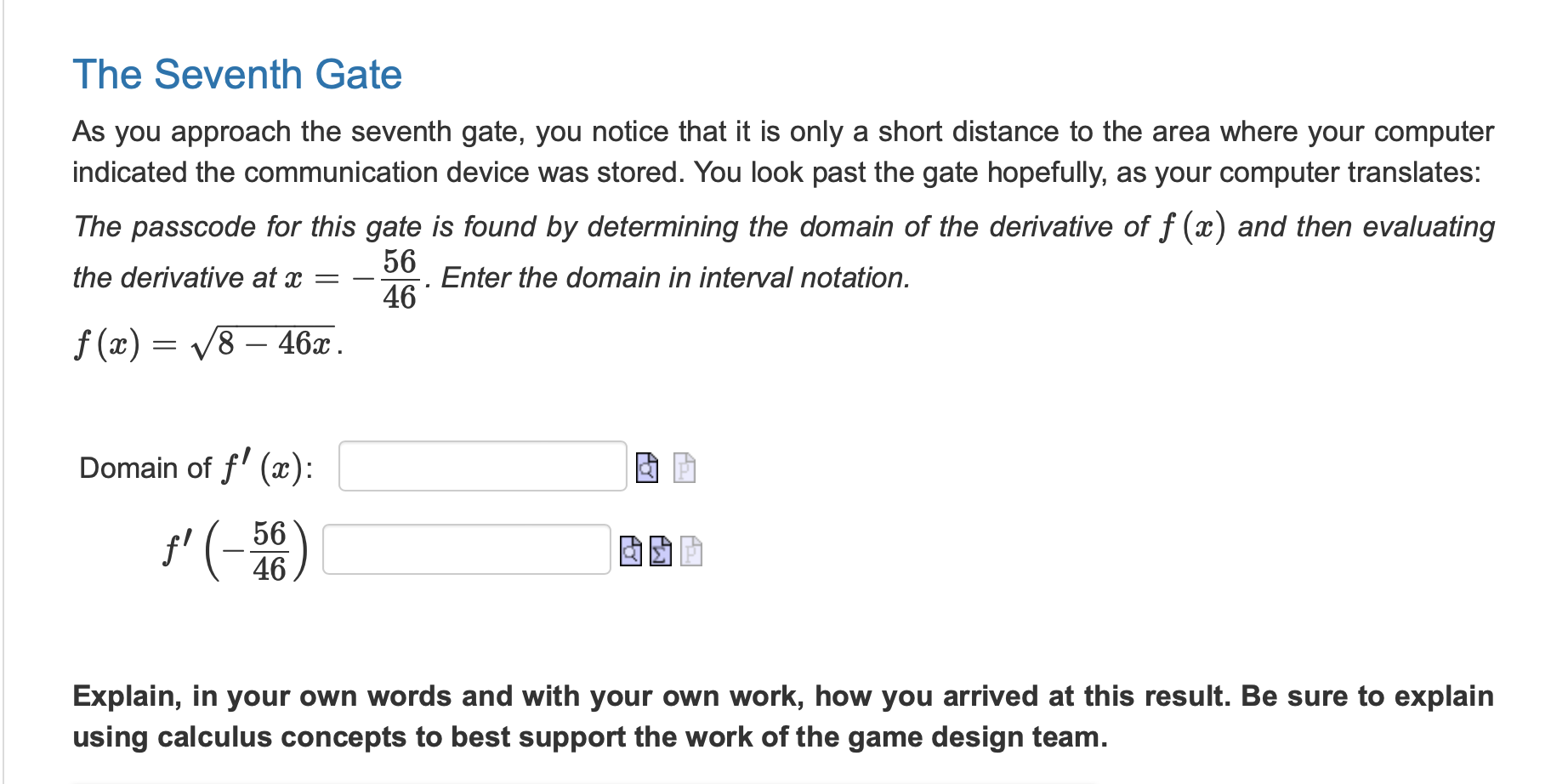 Solved The Seventh Gate As you approach the seventh gate, | Chegg.com