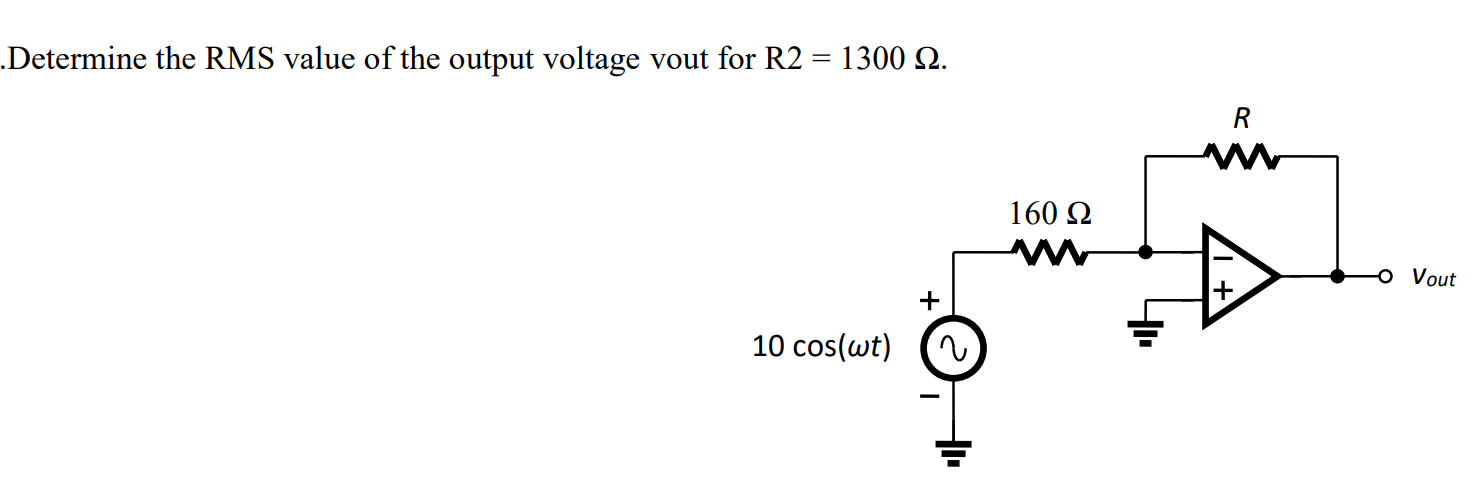 Solved Determine the RMS value of the output voltage vout | Chegg.com