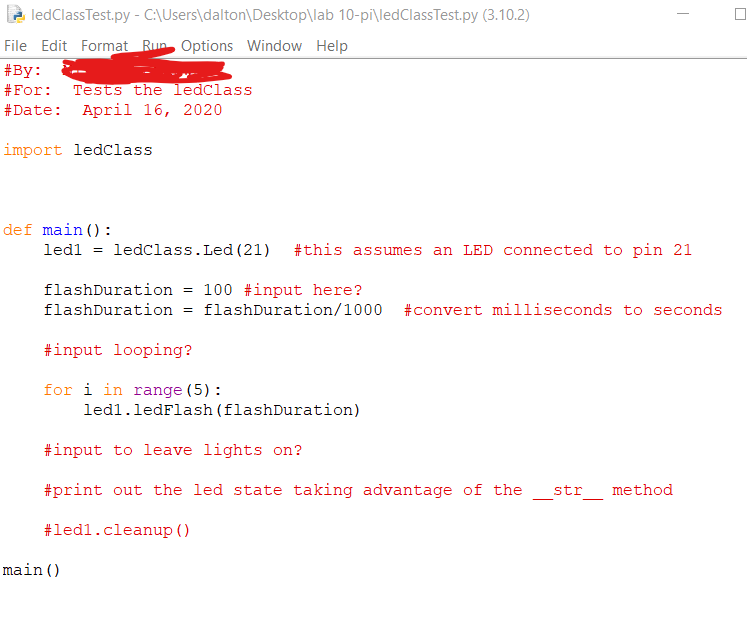 Solved Pi Lab Flashing LEDs with Class The goal of this lab | Chegg.com