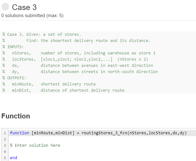 Case 3 Matlab- Delivery route with the | Chegg.com