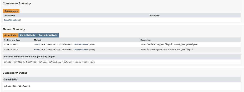 Constructor Summary Gamerileytil } Method Summary | Chegg.com
