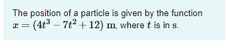 Solved a:At what time does the particle reach its minimum | Chegg.com