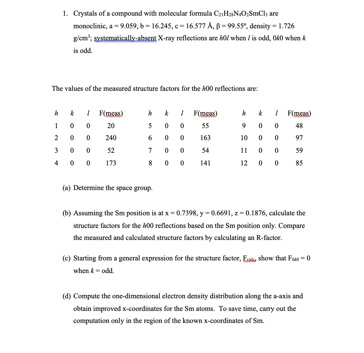 Solved Crystals of ﻿a compound with molecular formula | Chegg.com