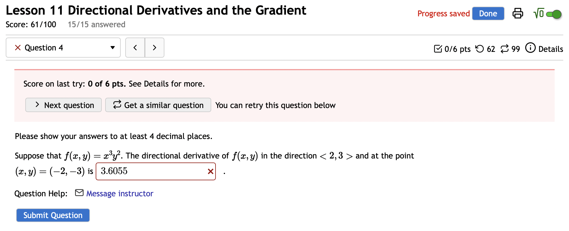 Solved Lesson 11 Directional Derivatives and the Gradient | Chegg.com