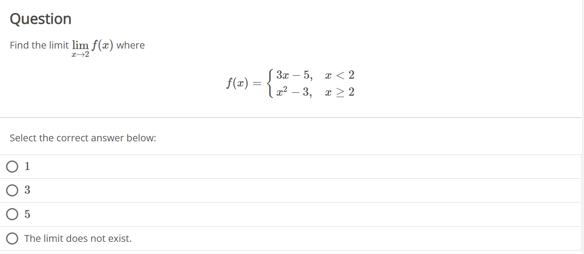 Solved Find the limit limx→2f(x) where | Chegg.com