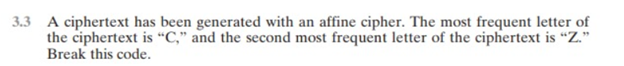 Solved .3 A ciphertext has been generated with an affine | Chegg.com