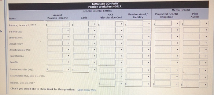 Solved Exercise 20-3 (Part Level Submission) Tamarisk | Chegg.com