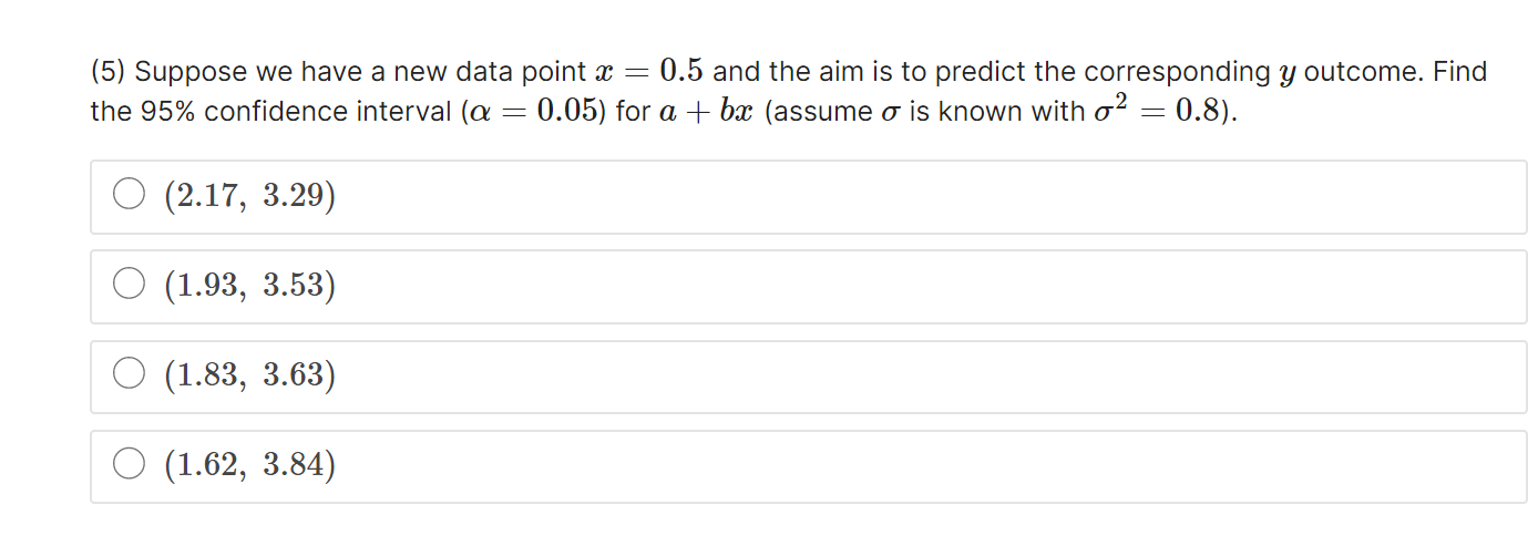 Solved Below is a data set of sample size n = 5: = X1 1.1 - | Chegg.com