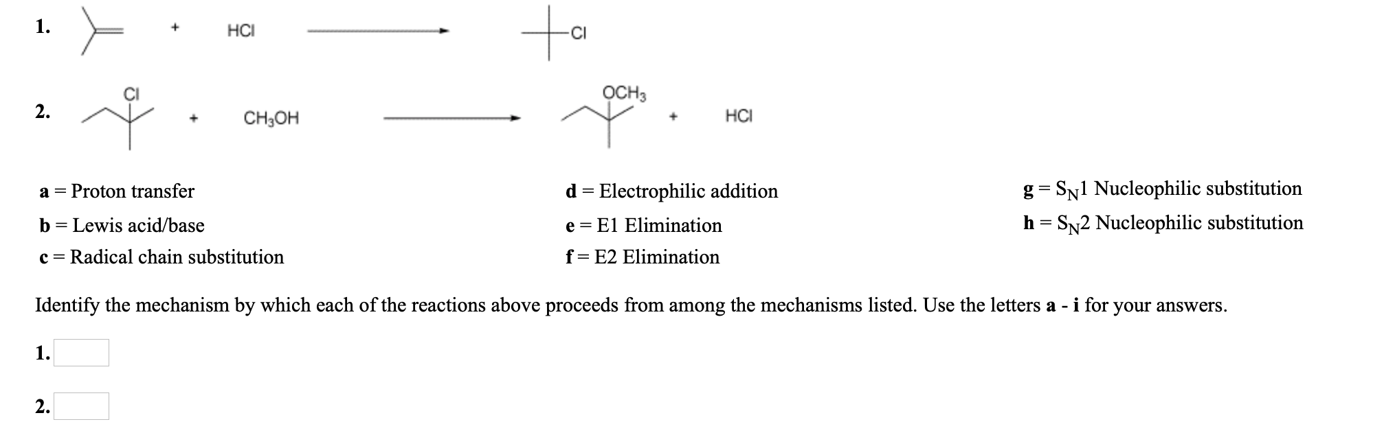 Solved + HCI ta 16. HQ | 2. A + CH4OH OCH3 CH2OH HCI a = | Chegg.com
