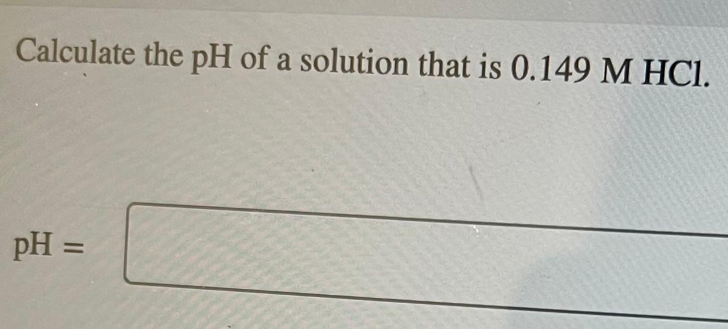 Solved What is the pH of an aqueous solution with a hydrogen | Chegg.com