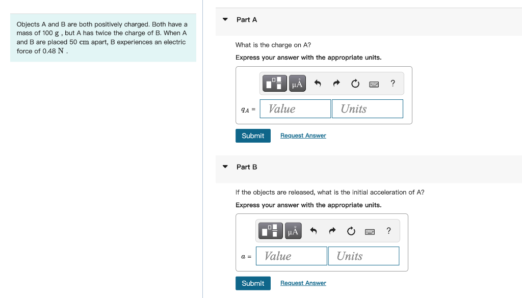 Objects A and B are both positively charged. Both | Chegg.com