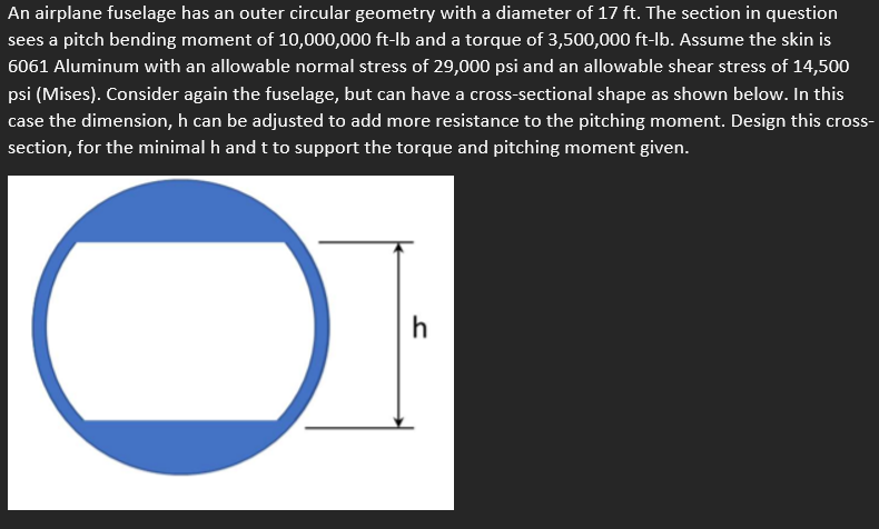 Solved An airplane fuselage has an outer circular geometry | Chegg.com