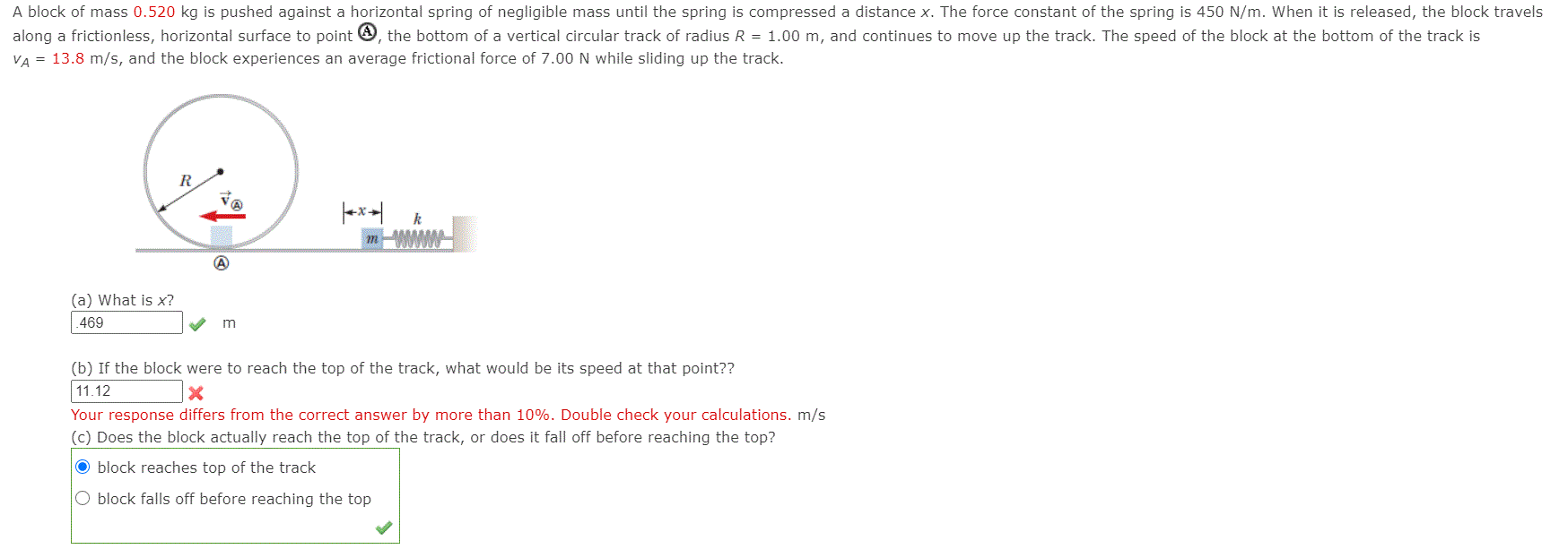 Solved A 10.0-kg block is released from rest at point in the | Chegg.com