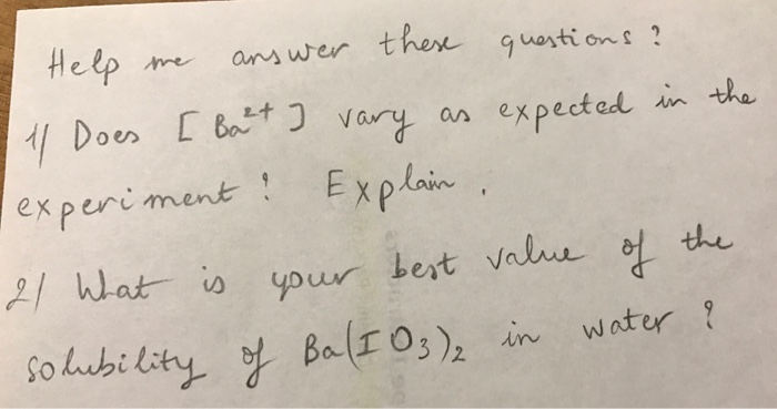 Solved Experiment Product of Ba 26 Data and Calculations The | Chegg.com