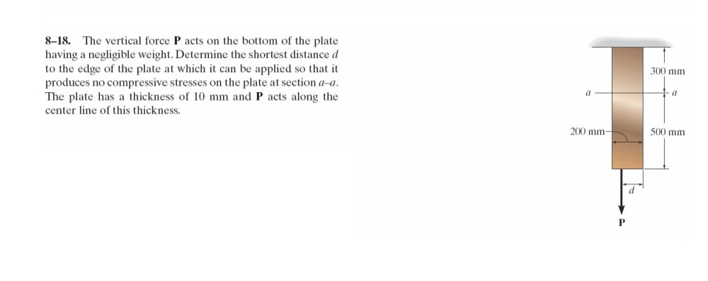 Solved 8-18. The vertical force P acts on the bottom of the | Chegg.com