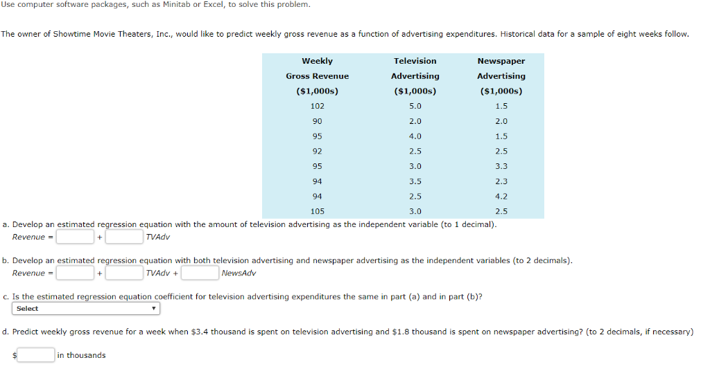 Solved Use computer software packages, such as Minitab or | Chegg.com