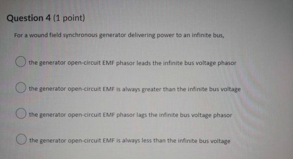 Solved For a wound field synchronous generator delivering | Chegg.com