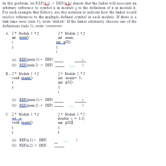 Solved In this problem, let REF(xi)−+DEF(xu) denote that the | Chegg.com