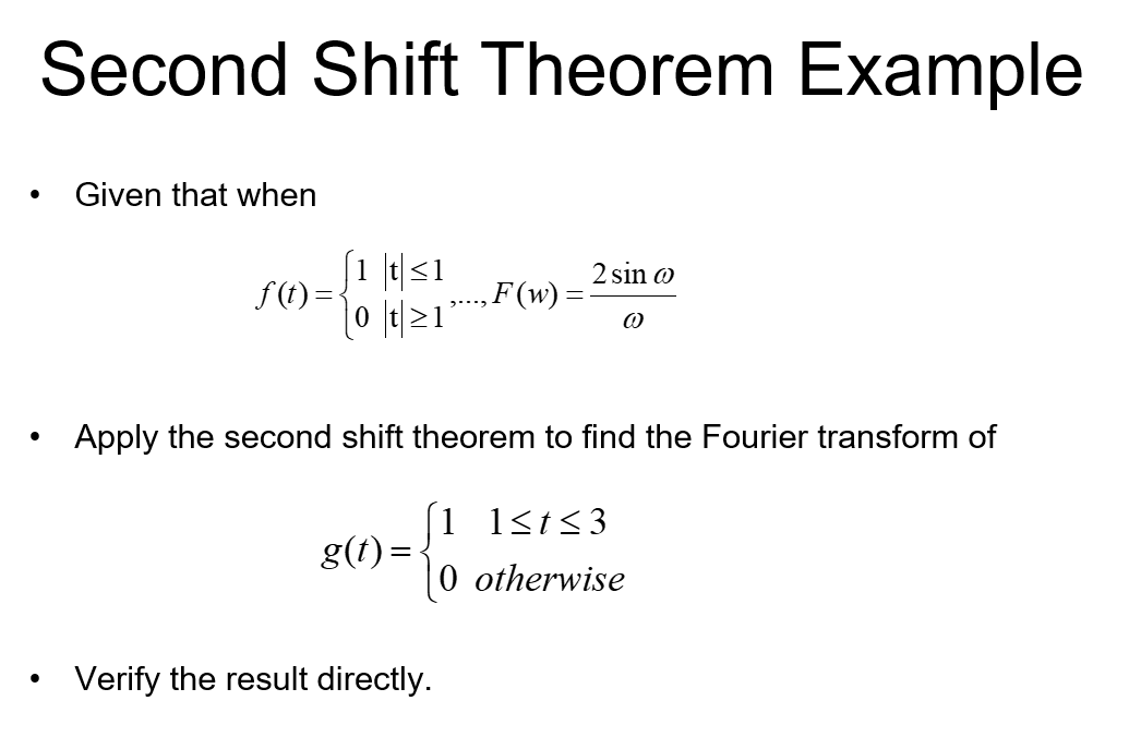 Solved Second Shift Theorem Example - Given that when | Chegg.com