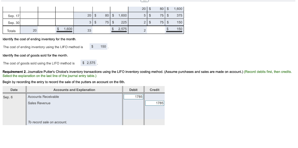 Solved Identify the cost of ending inventory for the month. | Chegg.com