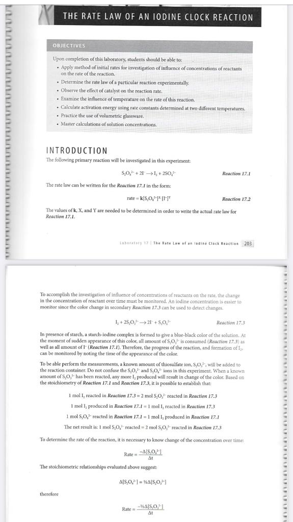 Solved THE RATE LAW OF AN IODINE CLOCK REACTION OBJECTIVES . | Chegg.com